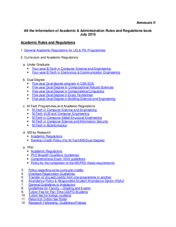 (PDF) Academic Rules and Regulations