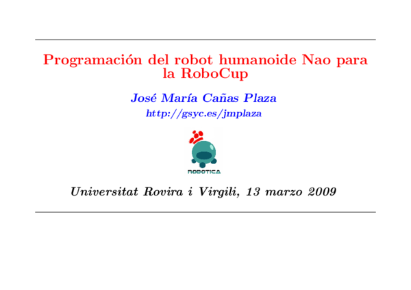 (PDF) Programación del robot humanoide Nao para la RoboCup