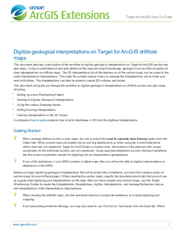 (PDF) Target for ArcGIS How-To Guide Digitize geological ...