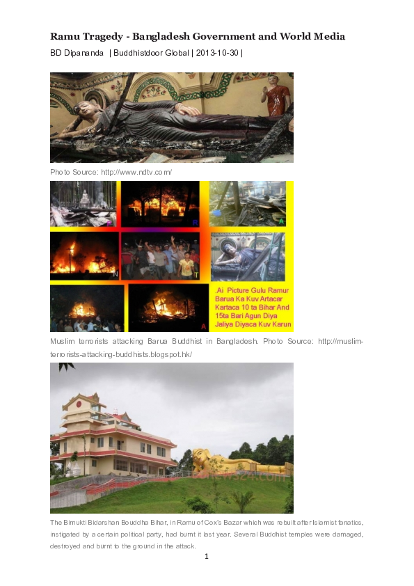 (PDF) Ramu Tragedy -Bangladesh Government and World Media