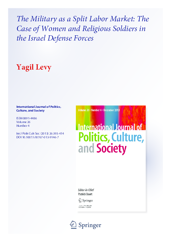 (PDF) The Military as a Split Labor Market