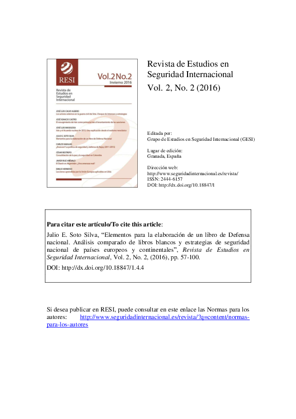 (PDF) “Elementos para la elaboración de un libro de Defensa nacional ...