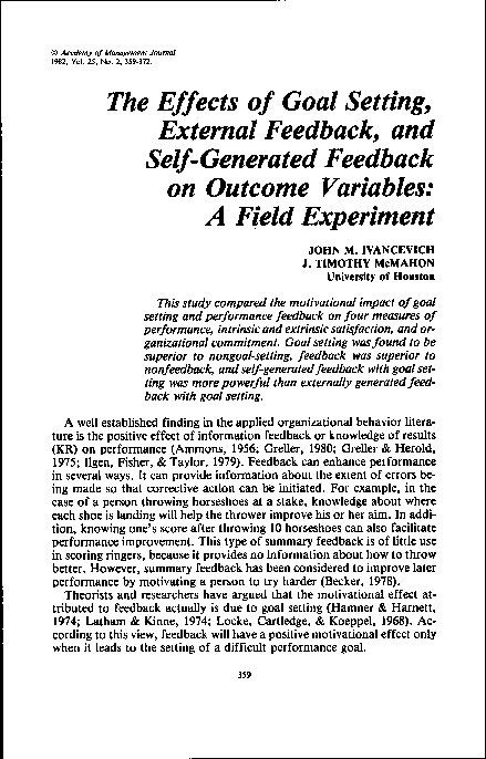 (PDF) The Effects of Goal Setting, External Feedback, and Self ...