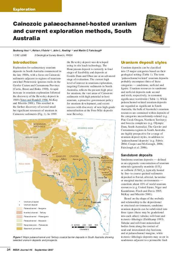 (PDF) Cainozoic palaeochannel-hosted uranium and current exploration ...