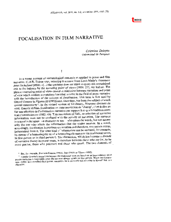 (PDF) Focalisation in film narrative