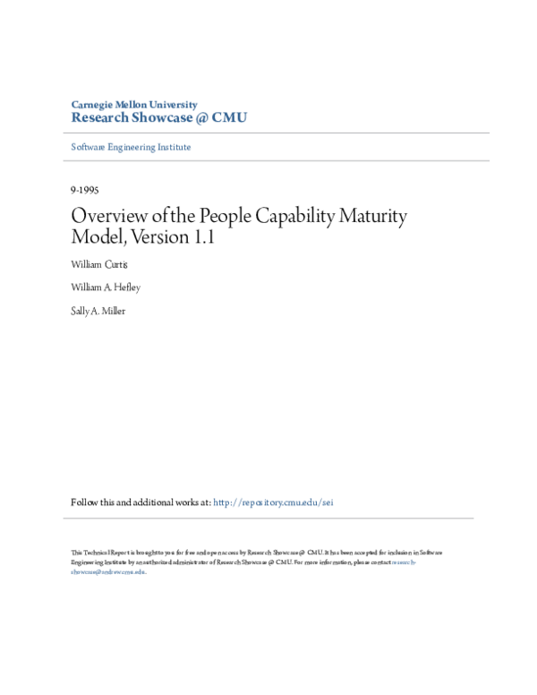 (PDF) Overview of the People Capability Maturity Model, Version 1.1