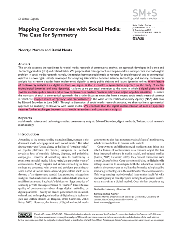 (PDF) Mapping controversies with social media
