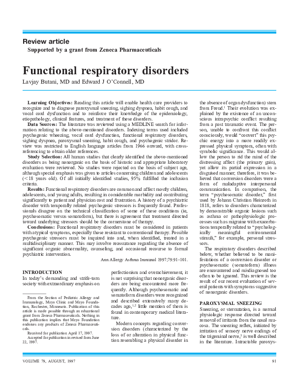 (PDF) Functional Respiratory Disorders
