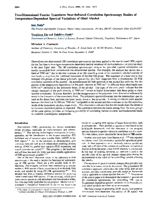 (PDF) Two-Dimensional Fourier Transform Near-Infrared Spectroscopy Study of Heat Denaturation of ...