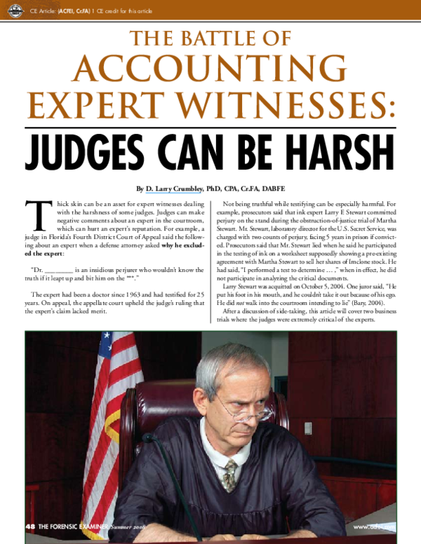(PDF) Accounting Expert Witnesses