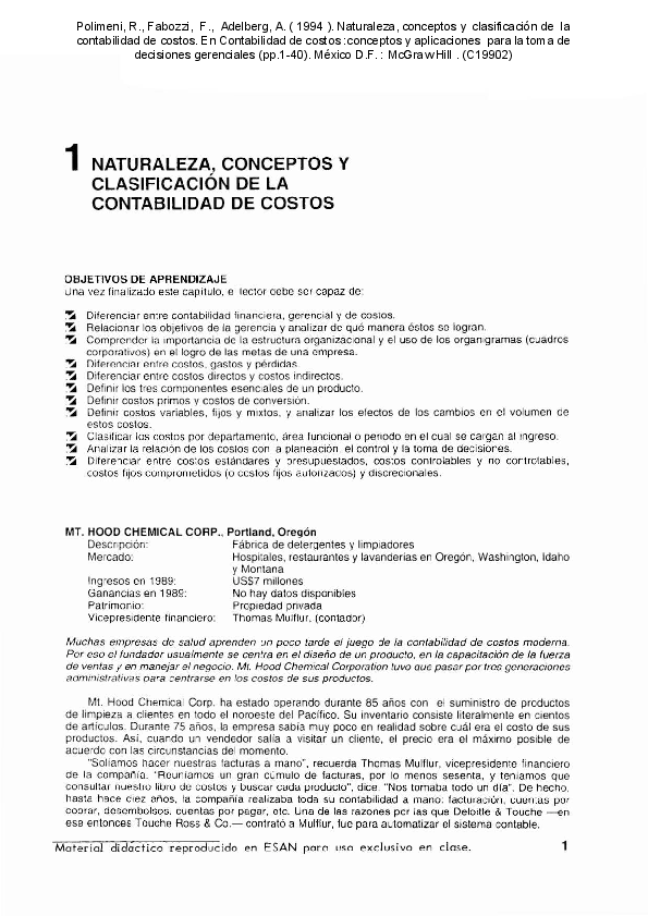 (PDF) NATURALEZA, CONCEPTOS Y CLASIFICACIÓN DE LA CONTABILIDAD DE COSTOS