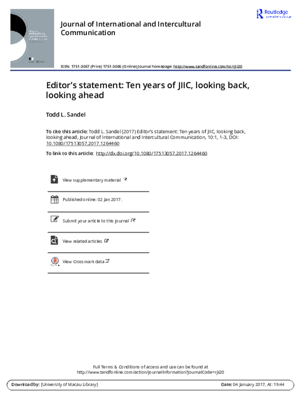 (PDF) JIIC Editor's statement: Ten years of JIIC, looking back, looking ...