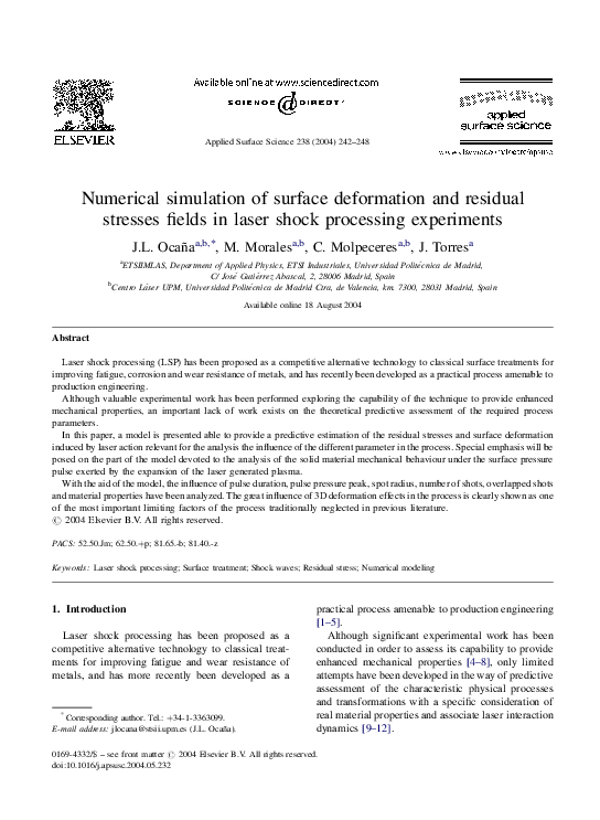 (PDF) Analysis of induced stress on materials exposed to laser-plasma radiation during high ...