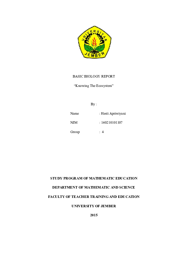 (DOC) BASIC BIOLOGY REPORT About Knowing The Ecosystem