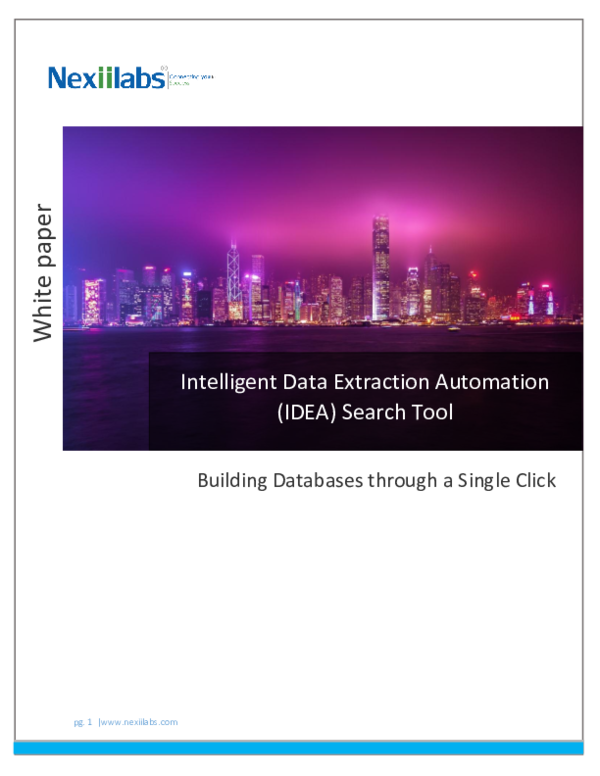 (PDF) Intelligent Data Extraction Automation (IDEA) Search Tool ...
