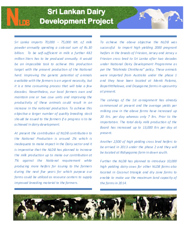 (PDF) Dairy Development Project | Mohamed Rauf Mohamed Aathiq ...
