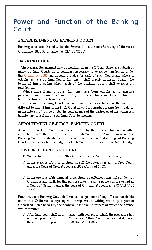(DOC) Power and Function of the Banking Court