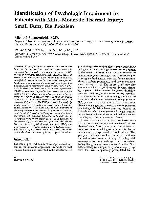 (PDF) Identification of psychologic impairment in patients with mild ...