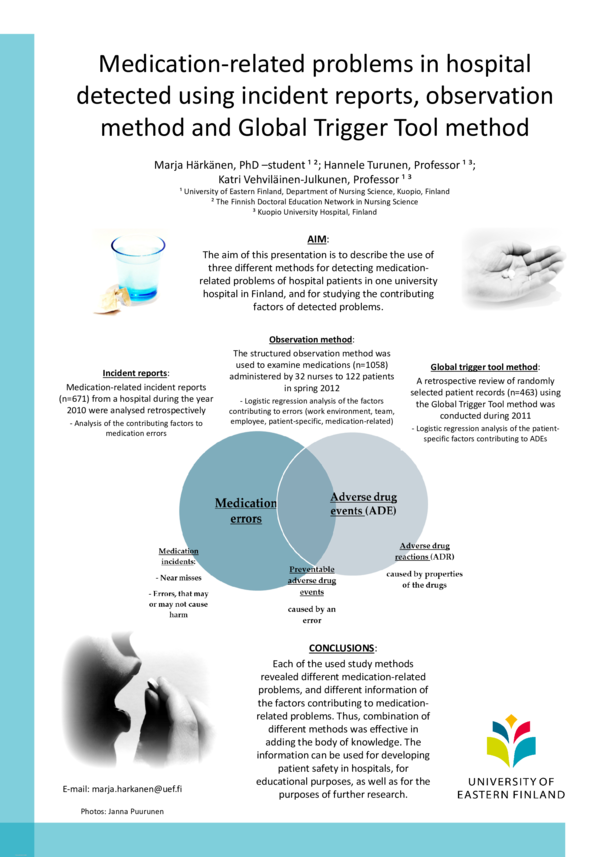 (PDF) Medication-related problems in hospital detected using incident reports, observation ...