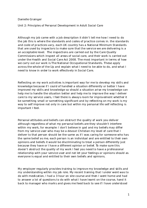 (DOC) Danielle Grainger Unit 2: Principles of Personal Development in ...