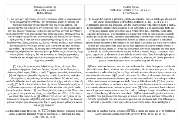 (PDF) Diodoro Sículo, sobre os primeiros homens | Gustavo Sartin ...