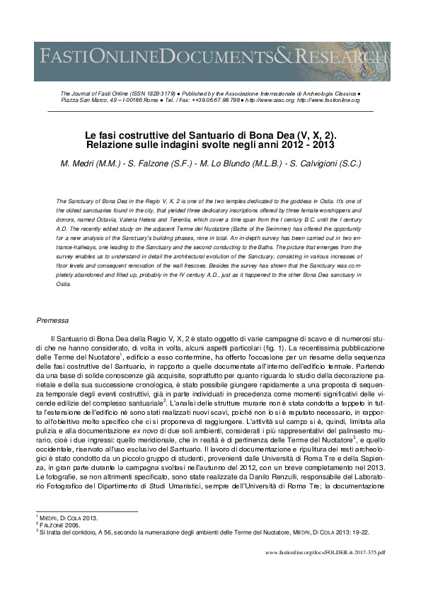 (PDF) Maura Medri, Stella Falzone, Marina Lo Blundo, Silvia Calvigioni ...