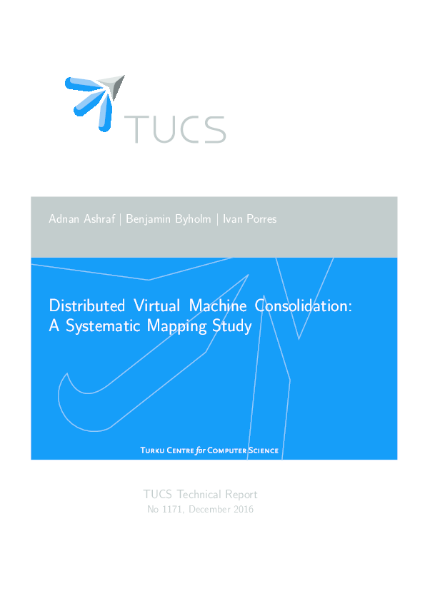 (PDF) Distributed Virtual Machine Consolidation: A Systematic Mapping Study