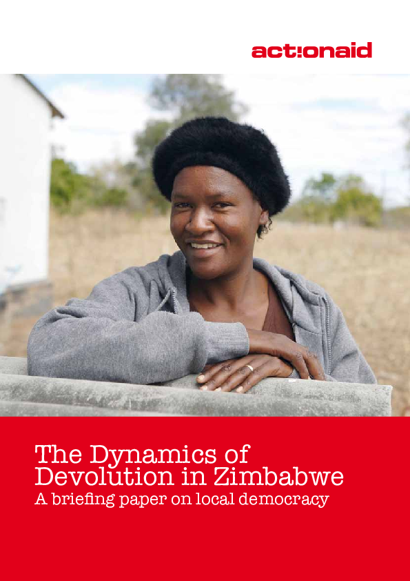 (PDF) The Dynamics of Devolution in Zimbabwe A briefing paper on local ...