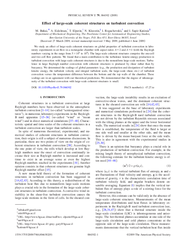 (PDF) Effect of large-scale coherent structures on turbulent convection
