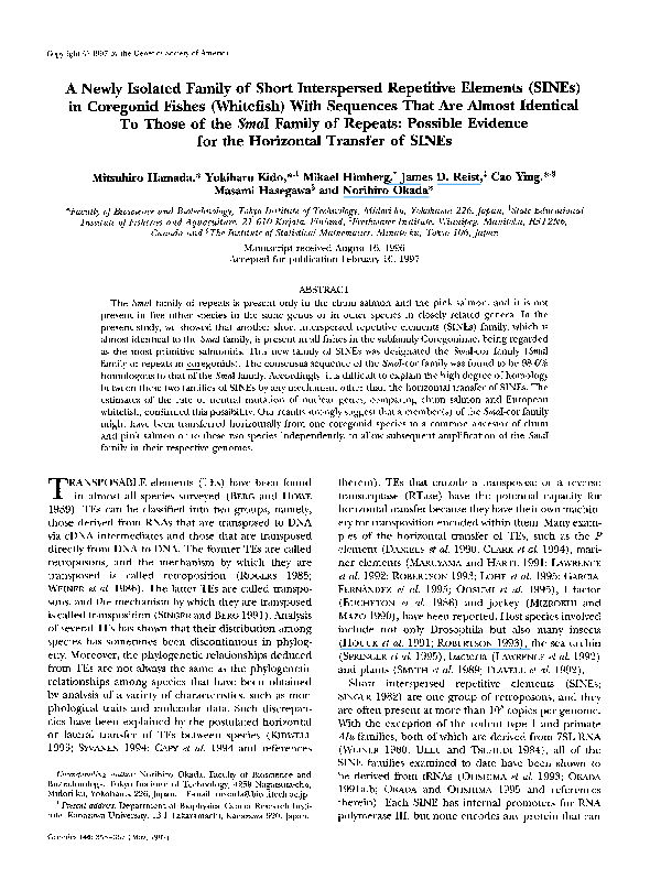 (PDF) A newly isolated family of short interspersed repetitive elements ...