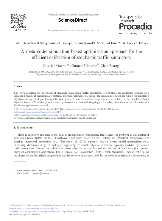Pdf A Metamodel Simulation Based Optimization Approach For The