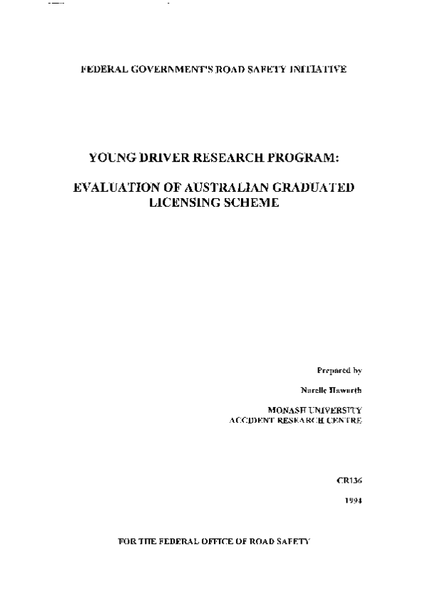 (PDF) Young Driver Research Program: Evaluation of Australian Graduated ...