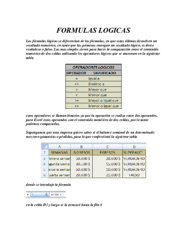 (DOC) FORMULAS LOGICAS