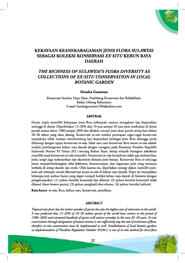(PDF) KEKAYAAN KEANEKARAGAMAN JENIS FLORA SULAWESI SEBAGAI KOLEKSI ...