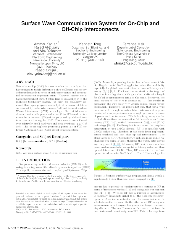 (PDF) Surface wave communication system for on-chip and off-chip interconnects