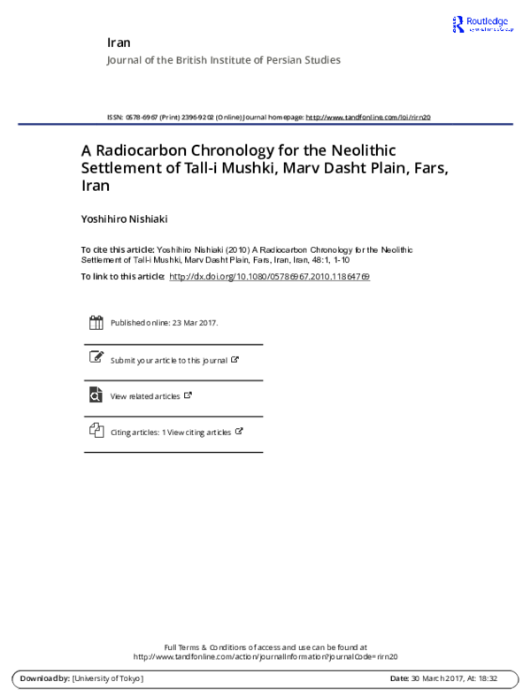 (PDF) Nishiaki, Y. (2010) A radiocarbon chronology of the Neolithic ...
