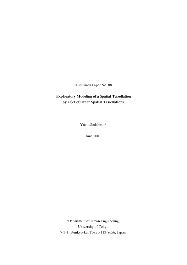 (PDF) Exploratory Modeling of a Spatial Tessellation by a Set of Other ...
