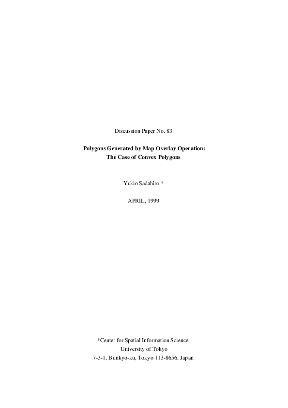 Pdf Polygons Generated By Map Overlay Operation The Case Of Convex Polygons