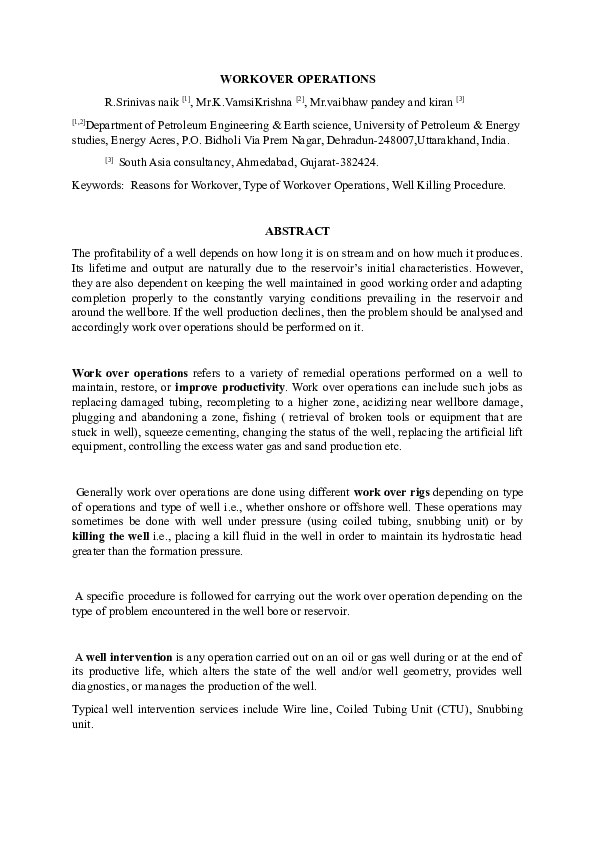 (DOC) WORKOVER OPERATIONS