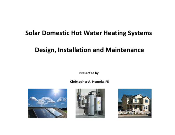 (PDF) Solar Domestic Hot Water Heating Systems Design, Installation and ...