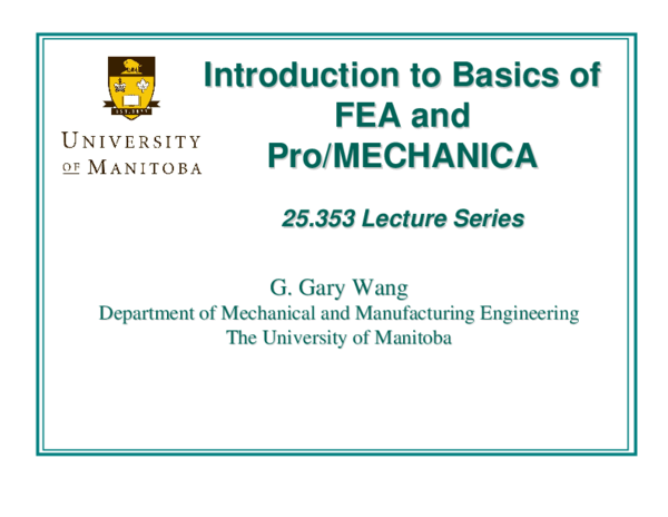(PDF) Introduction to Basics of Introduction to Basics of FEA and FEA ...