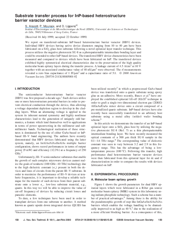 (PDF) Substrate transfer process for InP-based heterostructure barrier ...