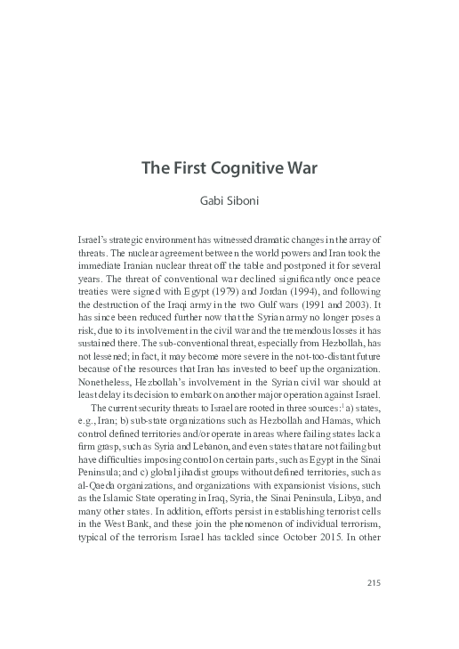 (PDF) The First Cognitive War