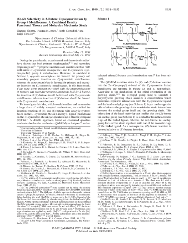 (PDF) ( E )-( Z ) Selectivity in 2-Butene Copolymerization by Group 4 ...