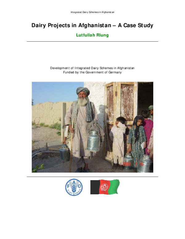 (PDF) Afghanistan Dairy Case Study