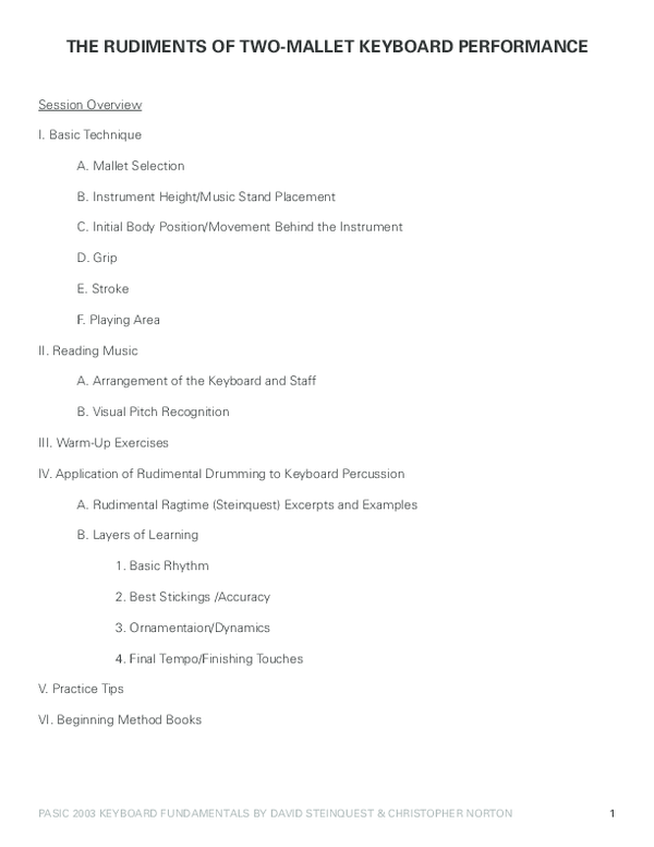 (PDF) THE RUDIMENTS OF TWO-MALLET KEYBOARD PERFORMANCE