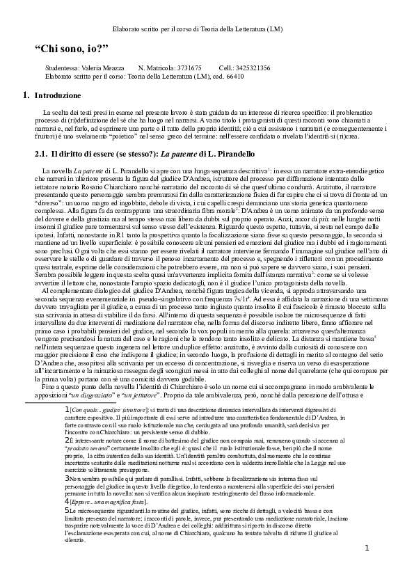 (DOC) " Chi sono, io?