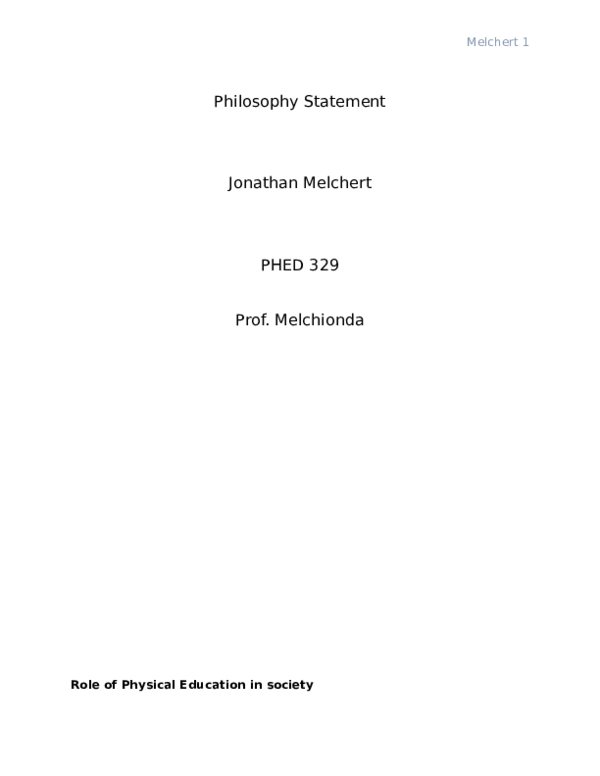 (DOC) Philosophy Statement