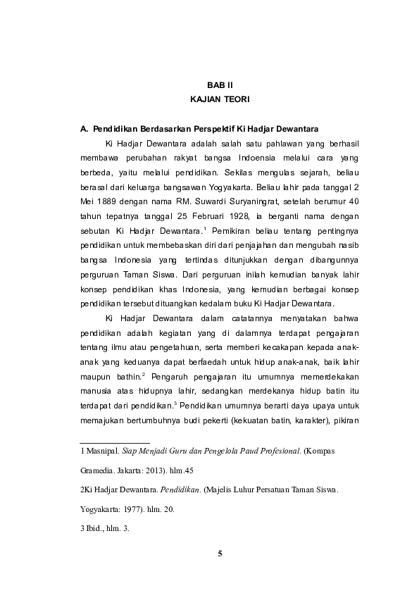 (DOC) BAB II - Perspektif Pendidikan KHD dan M. Syafei