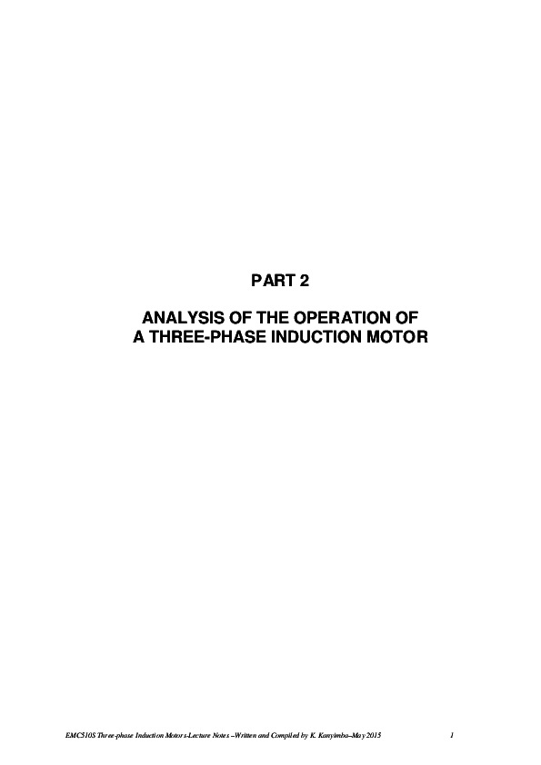 (PDF) PART 2 ANALYSIS OF THE OPERATION OF A THREE-PHASE INDUCTION MOTOR